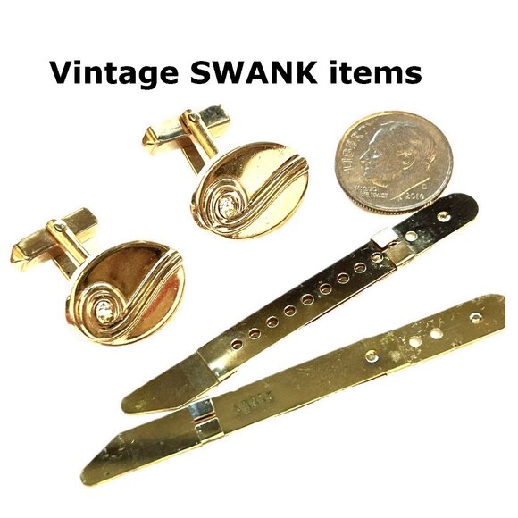 SWANK | Accessories | Swank Cuff Links Adjustable Collar Stays Vintage ...